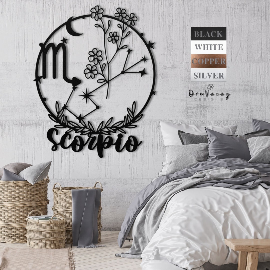Scorpio Zodiac Metal Wall Art Metal Star Sign Wall Art Zodiac Gift ...