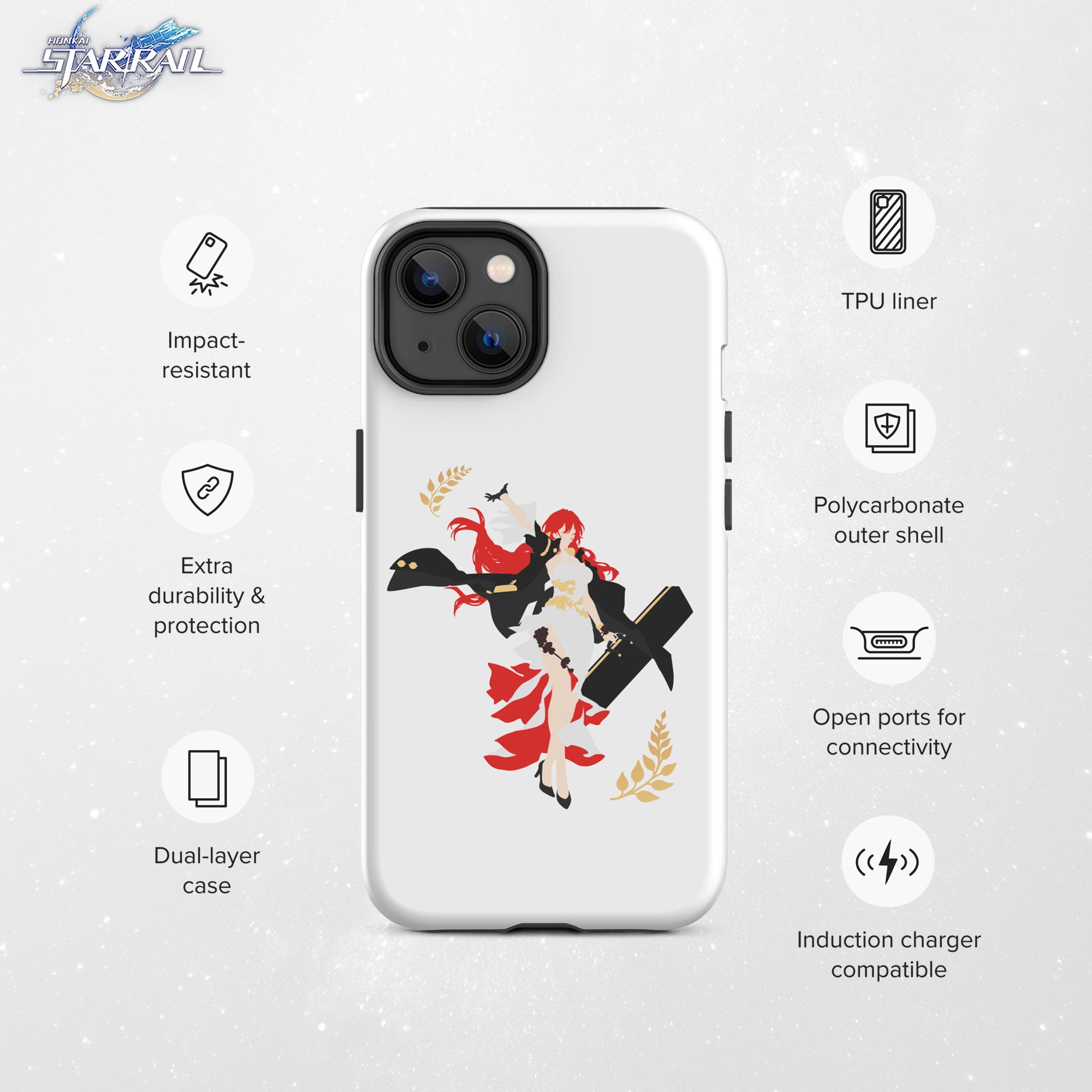Honkai Star Rail HSR Himeko Style 01 Tough Gaming Phone Case, Heavenly ...