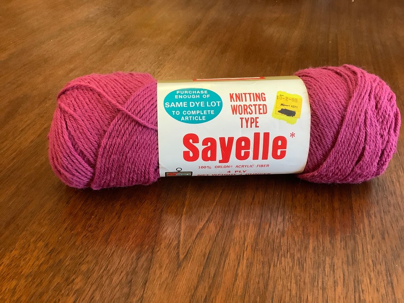 Vintage Kmart Knitting Worsted Type Sayelle 100% Orlon Acrylic Fiber ...