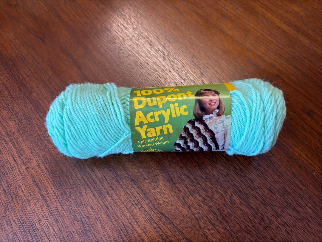 100% Dupont Acrylic Jack Frost Yarn Sea Green, Vintage - Etsy
