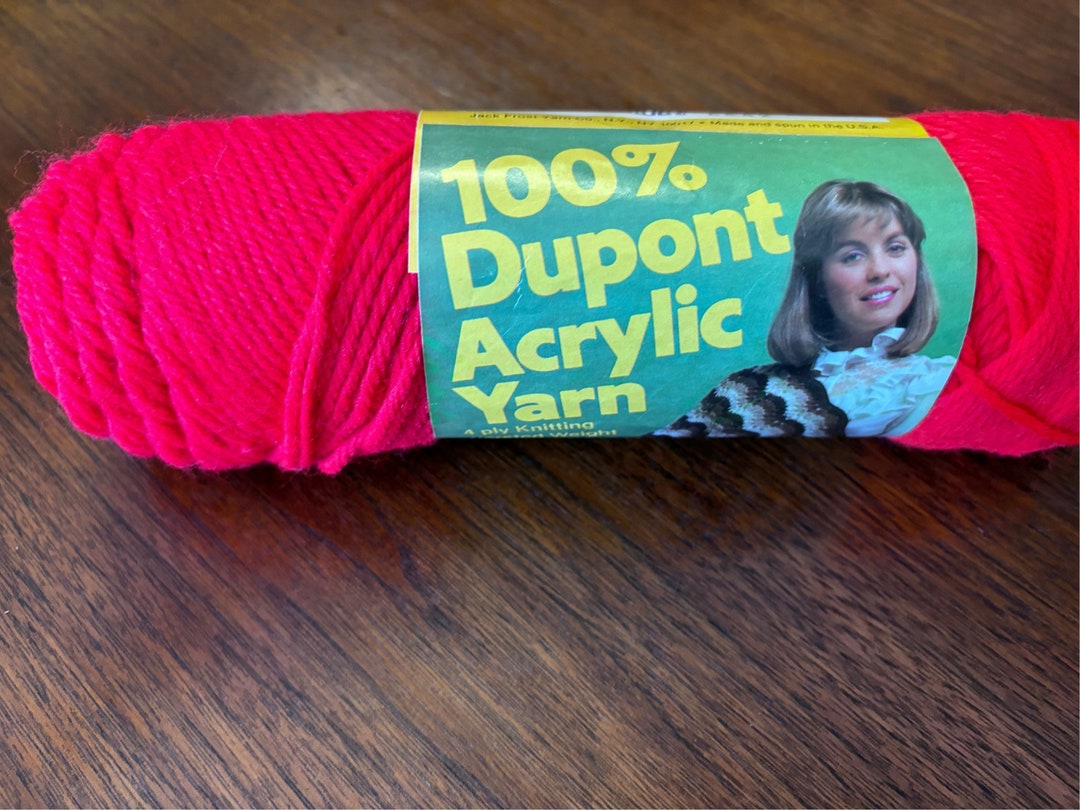 100% Dupont Acrylic Jack Frost Yarn Ruby Red, Vintage - Etsy