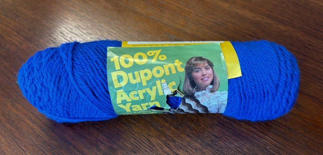 100% Dupont Acrylic Jack Frost Yarn, Royal Blue, Vintage - Etsy
