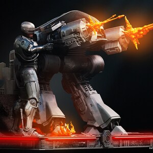 Robocop and ED 209 Diorama / Action Figure / Film & TV Series / Resin ...