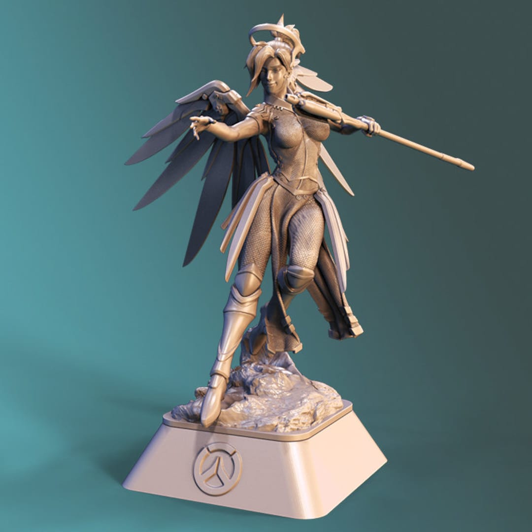 Mercy overwatch / Action Figure / Videogames / Resin / Overwatch / 3D ...