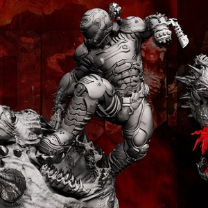 Doom Slayer Diorama / Action Figure / Videogames / Resin / Doom Slayer ...