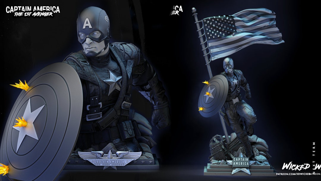 Captain America bust / Action Figure / Film & TV Series / Resin ...