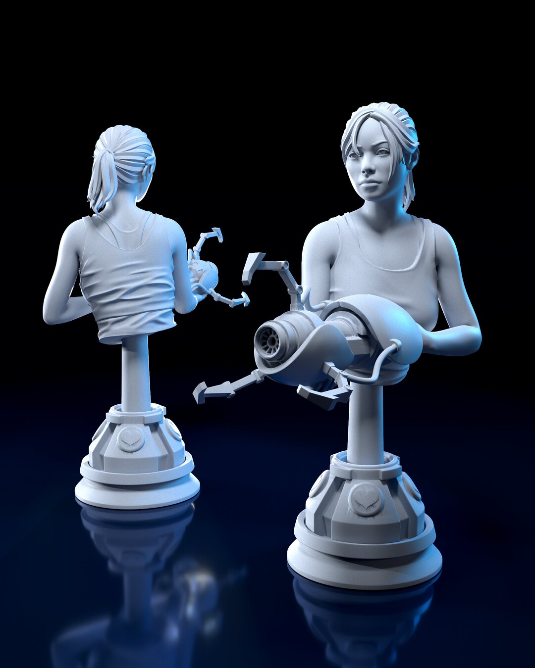 Chell bust / Action Figure / Videogames / Resin / Portal / 3D Model - Etsy