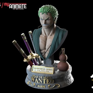 Zoro bust / Action Figure / Anime / Resin / One Piece / 3D Model - Etsy