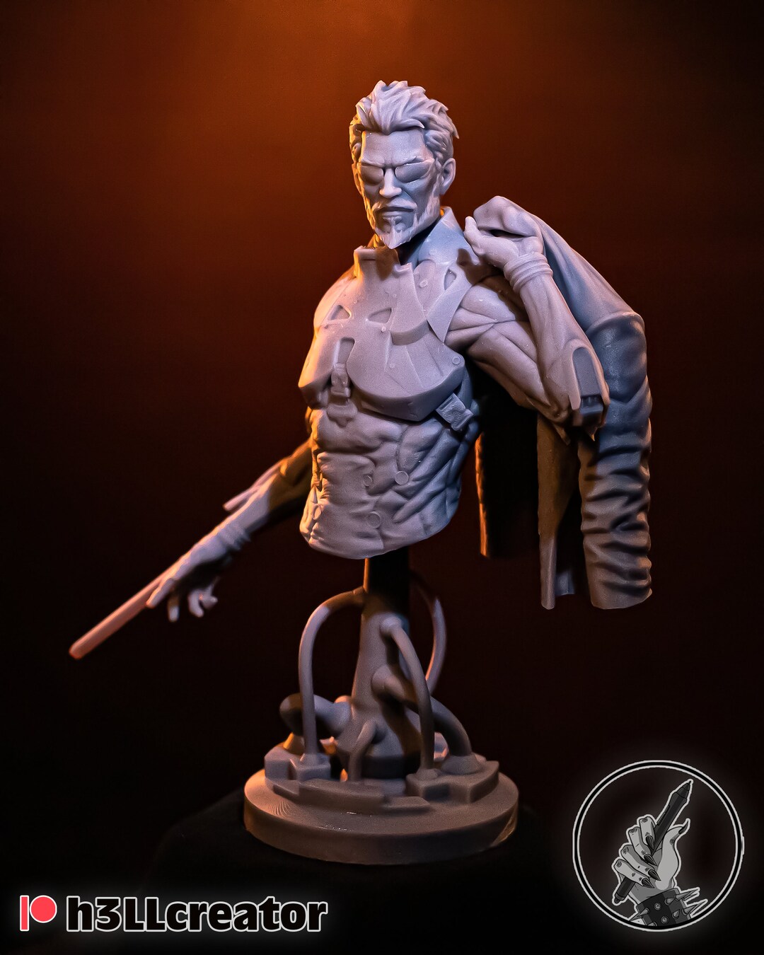 Adam Jensen bust / Action Figure / Videogames / Resin / Deus Ex / 3D ...