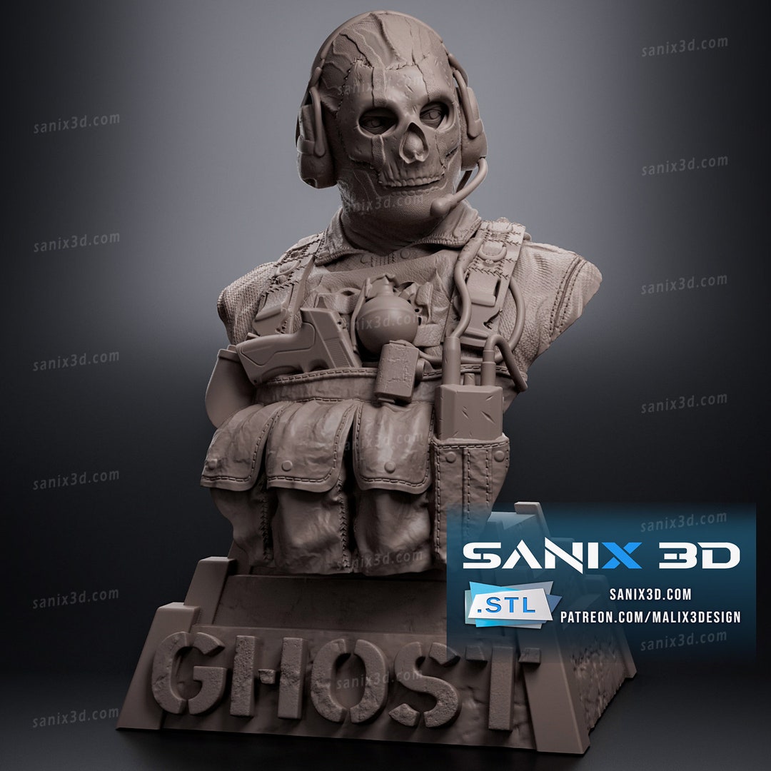 Ghost call of Duty bust / Action Figure / Videogames / Resin / Call of ...