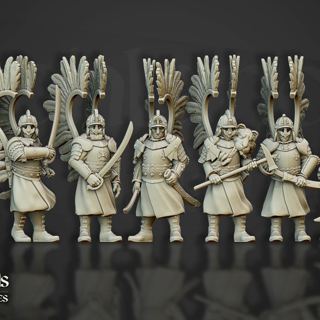 Winged Hussars on Foot / Highland Miniatures / Resin / Miniatures / Dnd ...