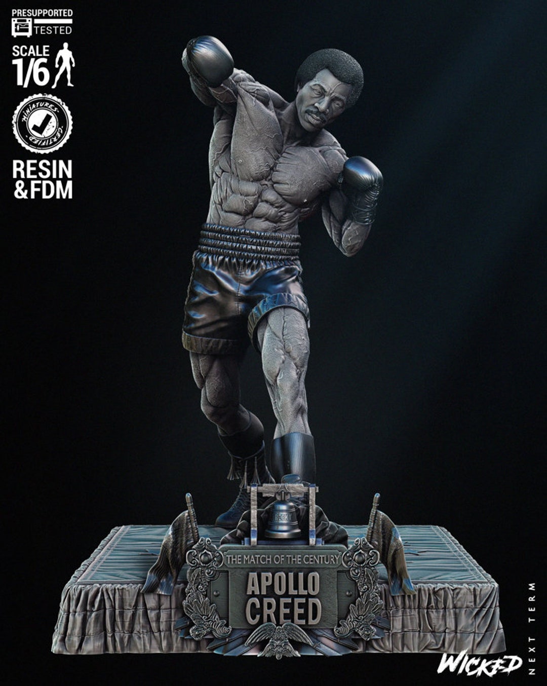 Apollo Creed / Action Figure / Film & TV Series / Resin / Rocky / 3D ...