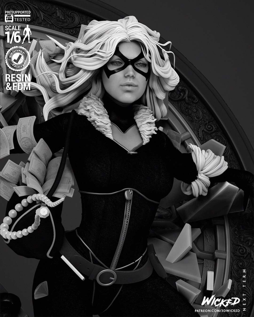 Black Cat / Action Figure / Film & TV Series / Resin / Marvel / 3D ...