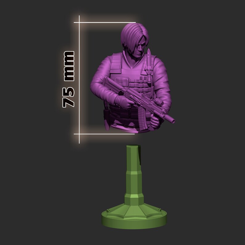 Leon S. Kennedy bust / Action Figure / Videogames / Resin / - Etsy