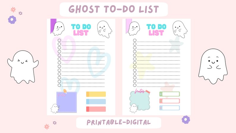 Cute Ghost To-do List to Do List Planner Printable - Etsy