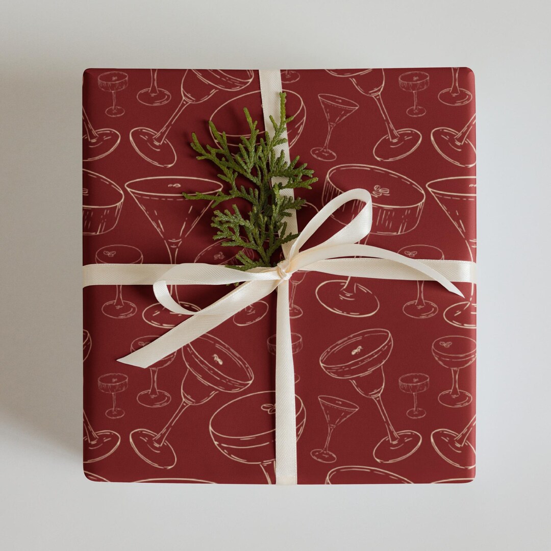 Martini Wrapping Paper Sheets - Etsy