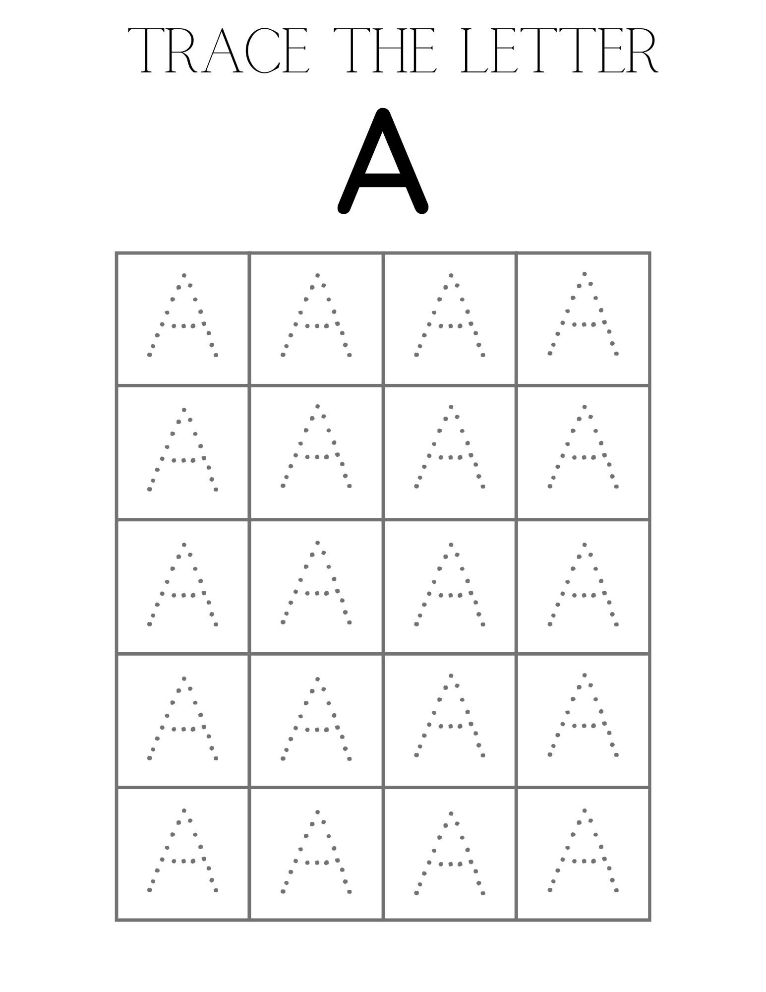 Printable Upper and Lower Case Traceable Letter Worksheets Kids ...