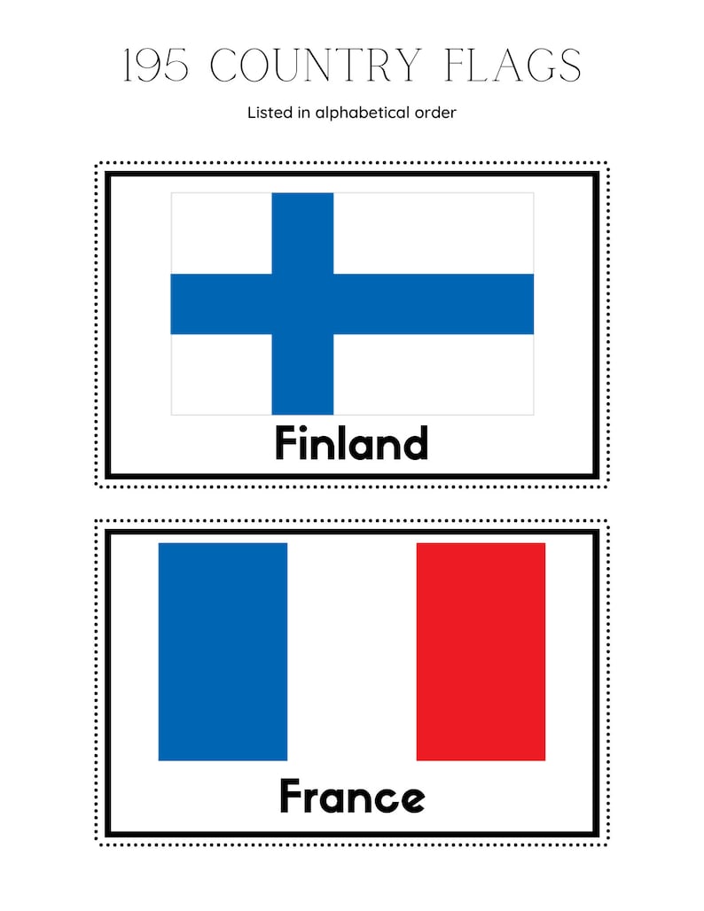 Printable World Country Flags for Kids Learning, 195 Countries ...