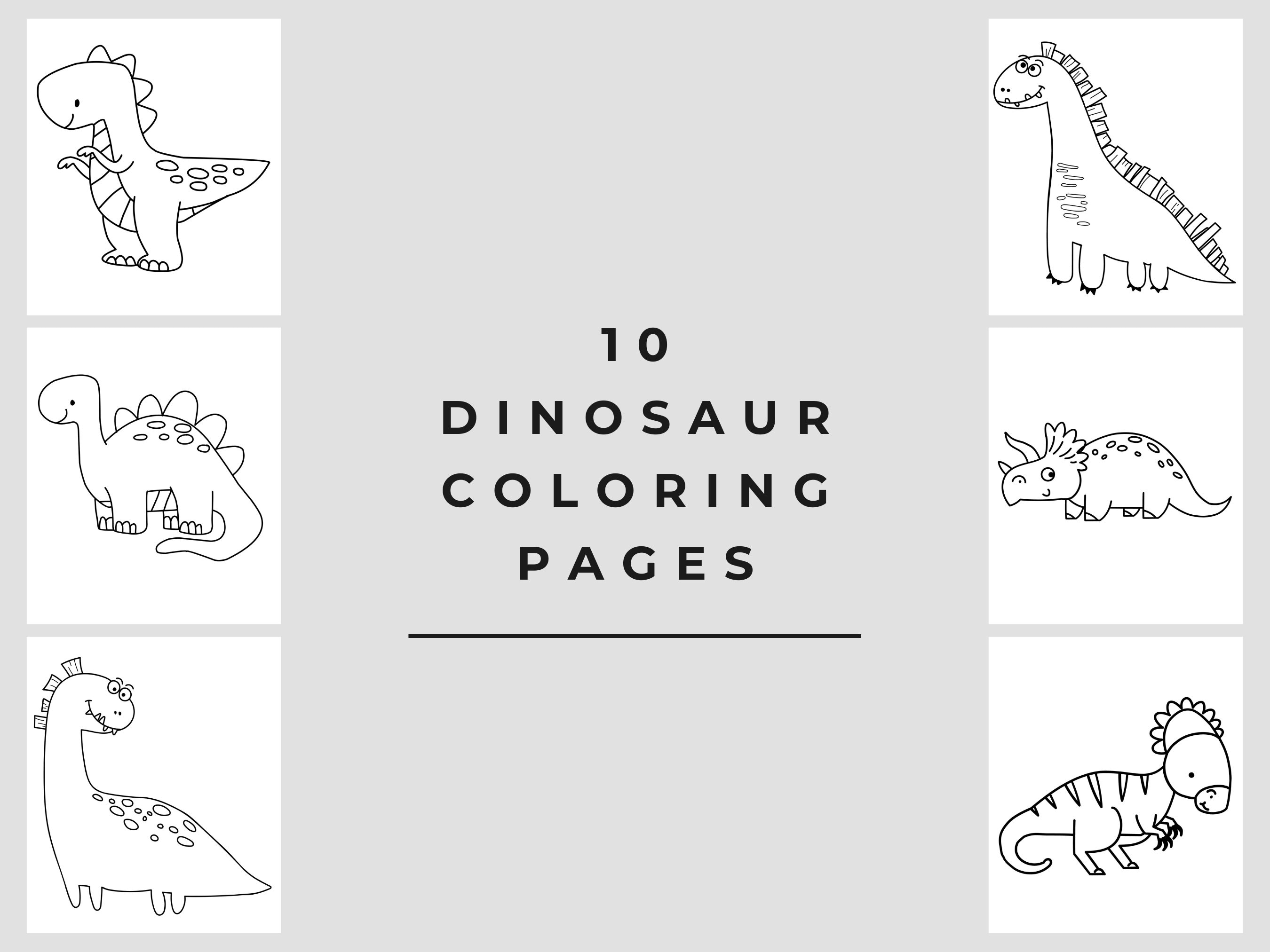 Dinosaur Coloring Pages for Toddlers, Digital Download, Educational ...