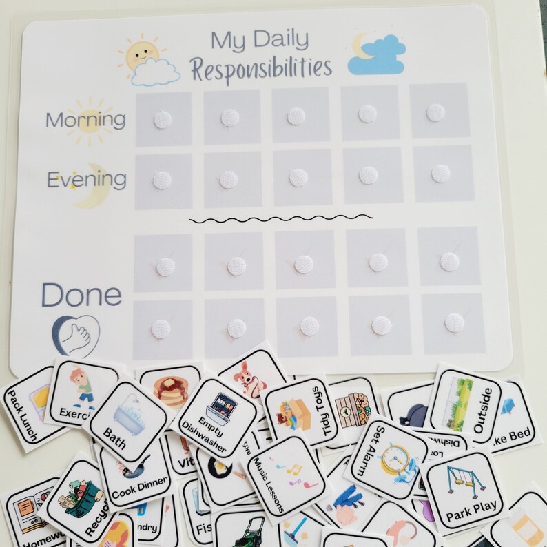 Kids Daily Responsibilities Chart,daily Routine Printable, Chore Chart ...
