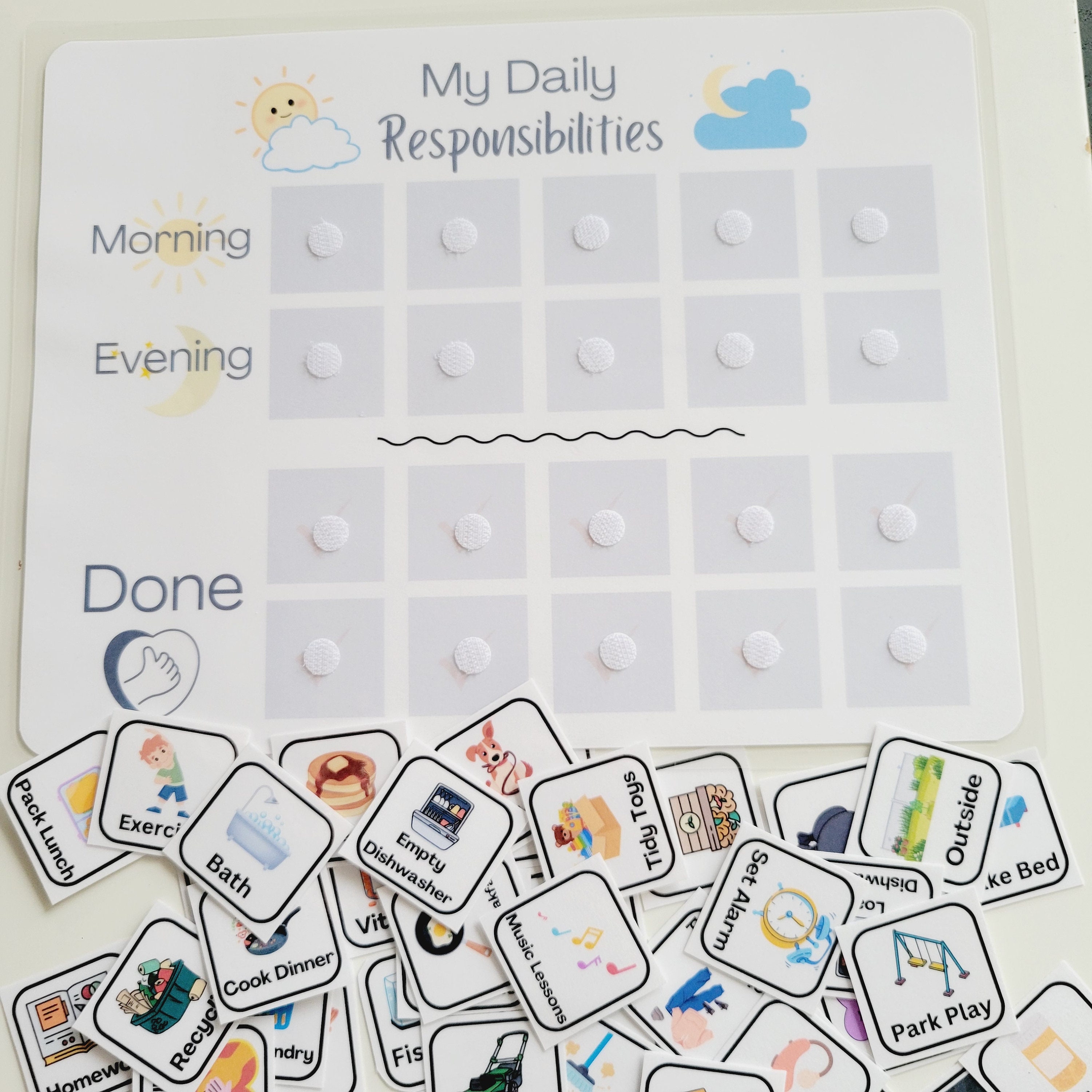 Kids Daily Responsibilities Chart,daily Routine Printable, Chore Chart ...