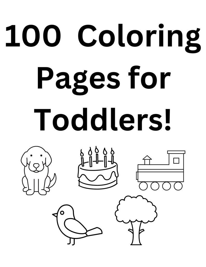 Printable Toddler Coloring Pages 100 Large Sheets With - Etsy