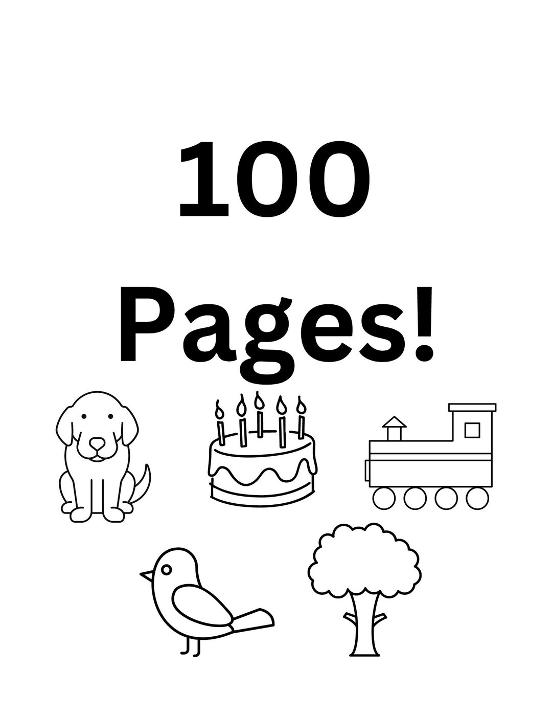 Printable Toddler Coloring Pages 100 Large Sheets With - Etsy