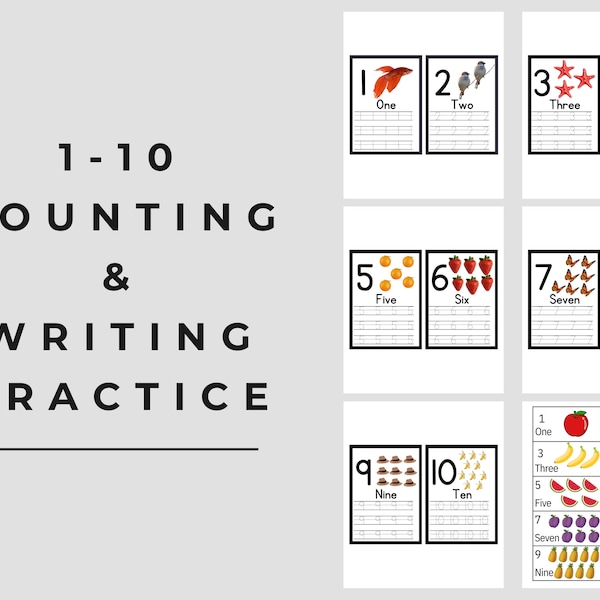 Montessori Learning Number Tracing - Etsy