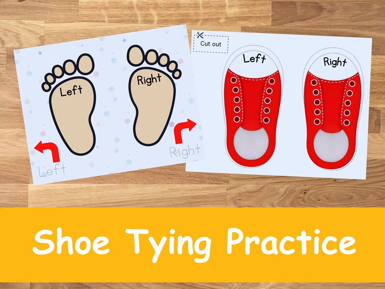 Kids Shoe Tying Practice, Left and Right Practice, Motor Skills, Hand ...
