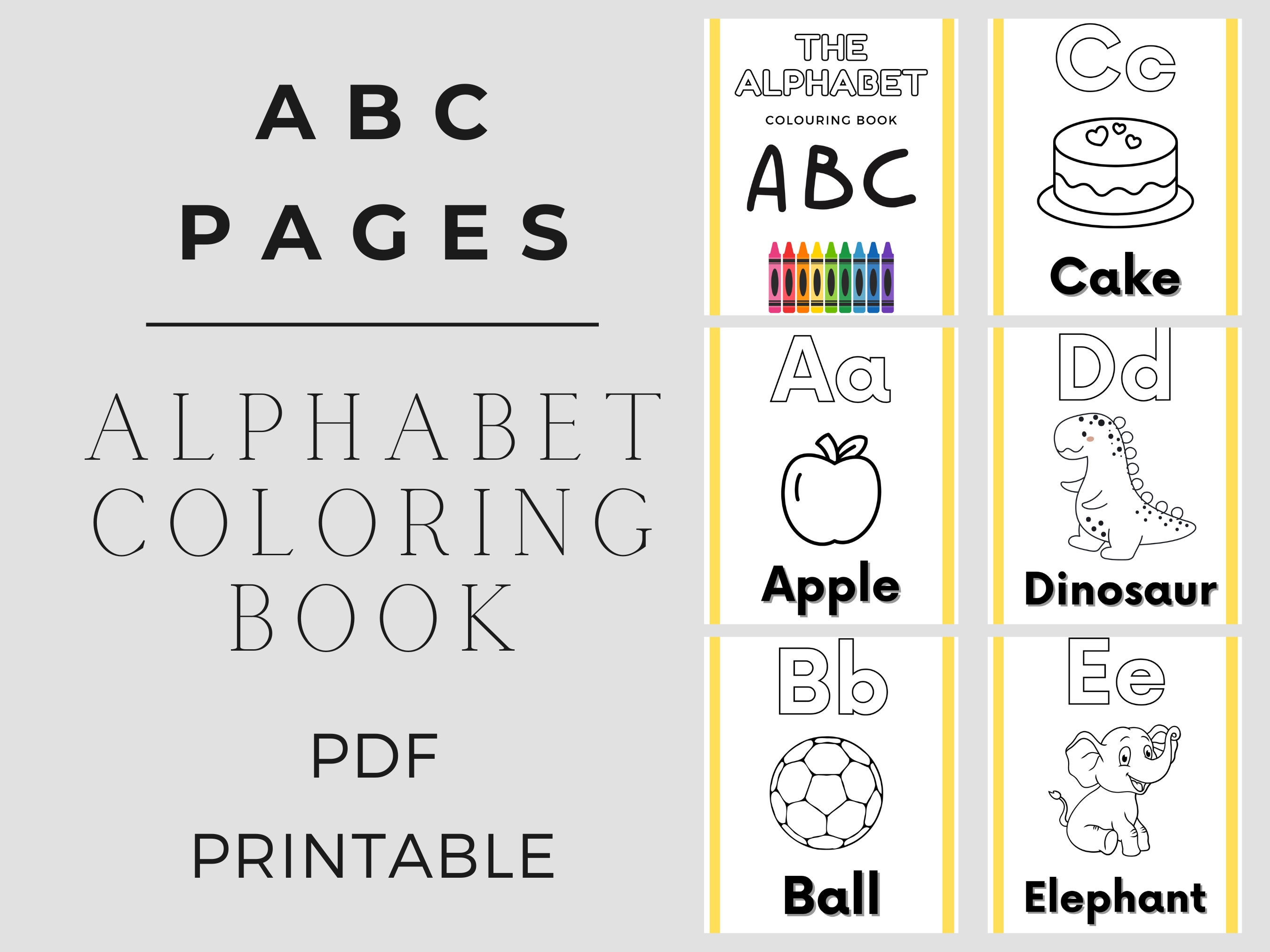 Printable ABC Colouring Book, Toddler Learning, Educational Activity ...