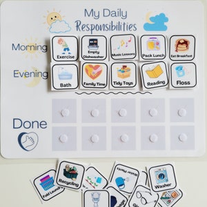 Kids Daily Responsibilities Chart,daily Routine Printable, Chore Chart ...