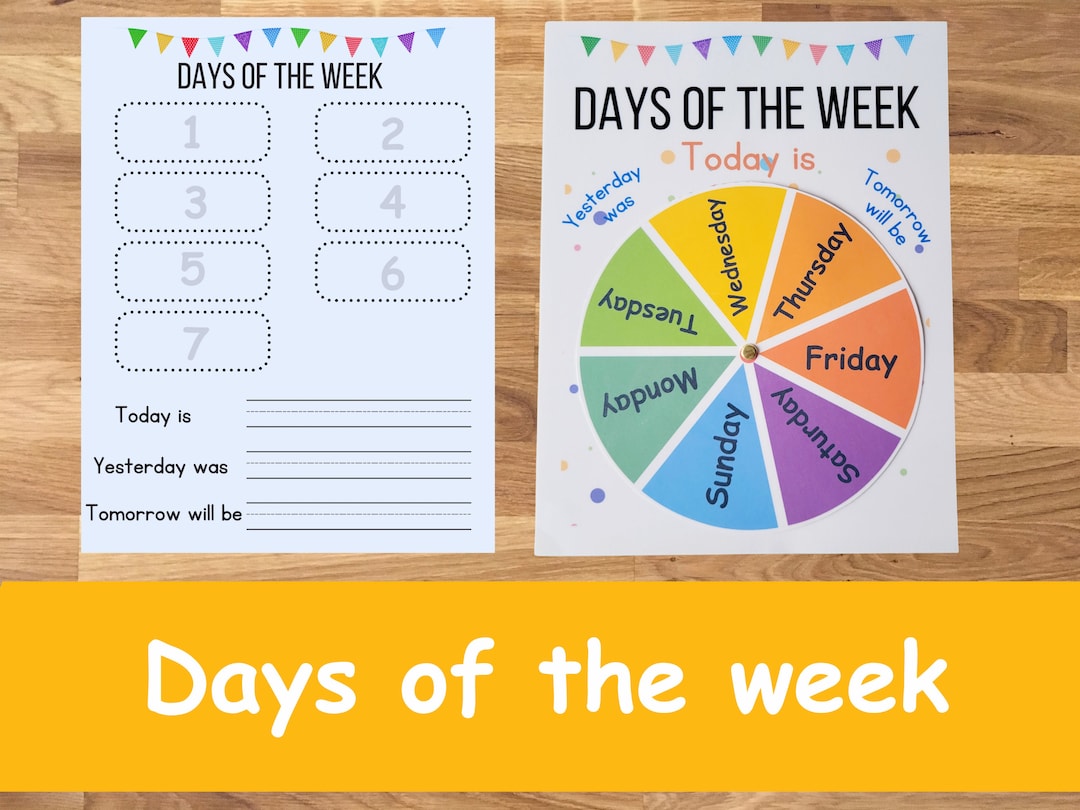 Days of the Week Wheel, Printable Calendar, Toddler Activities ...