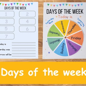 Days of the Week Wheel, Printable Calendar, Toddler Activities ...