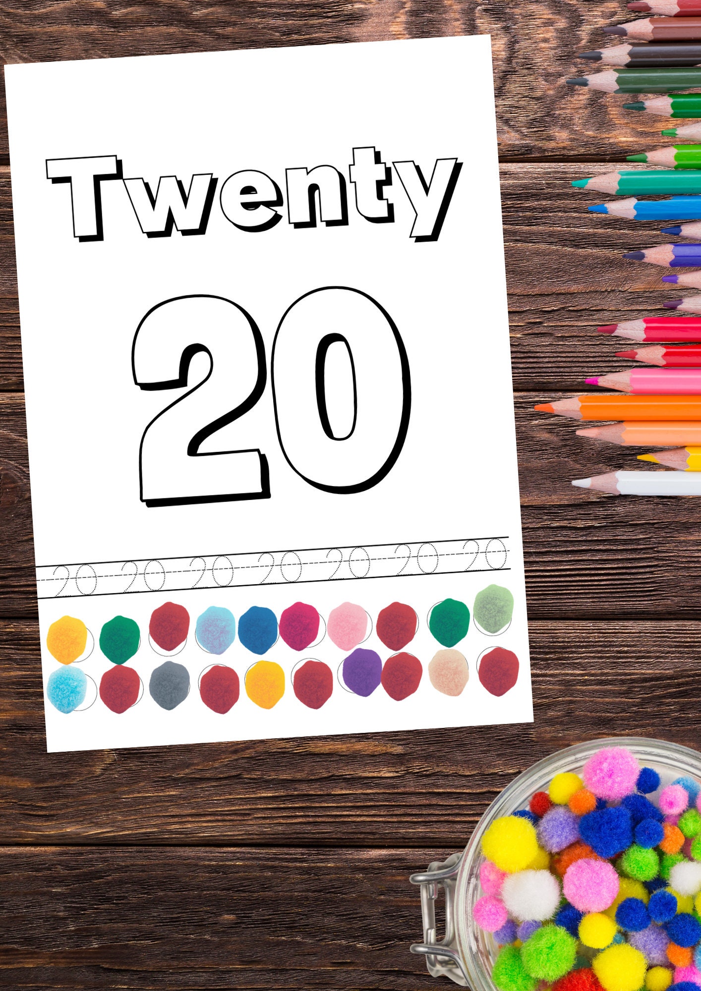 Coloring Numbers Printable, 1-20 Printable Sheets for Preschool ...