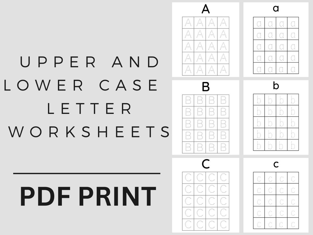 Printable Upper and Lower Case Traceable Letter Worksheets Kids ...