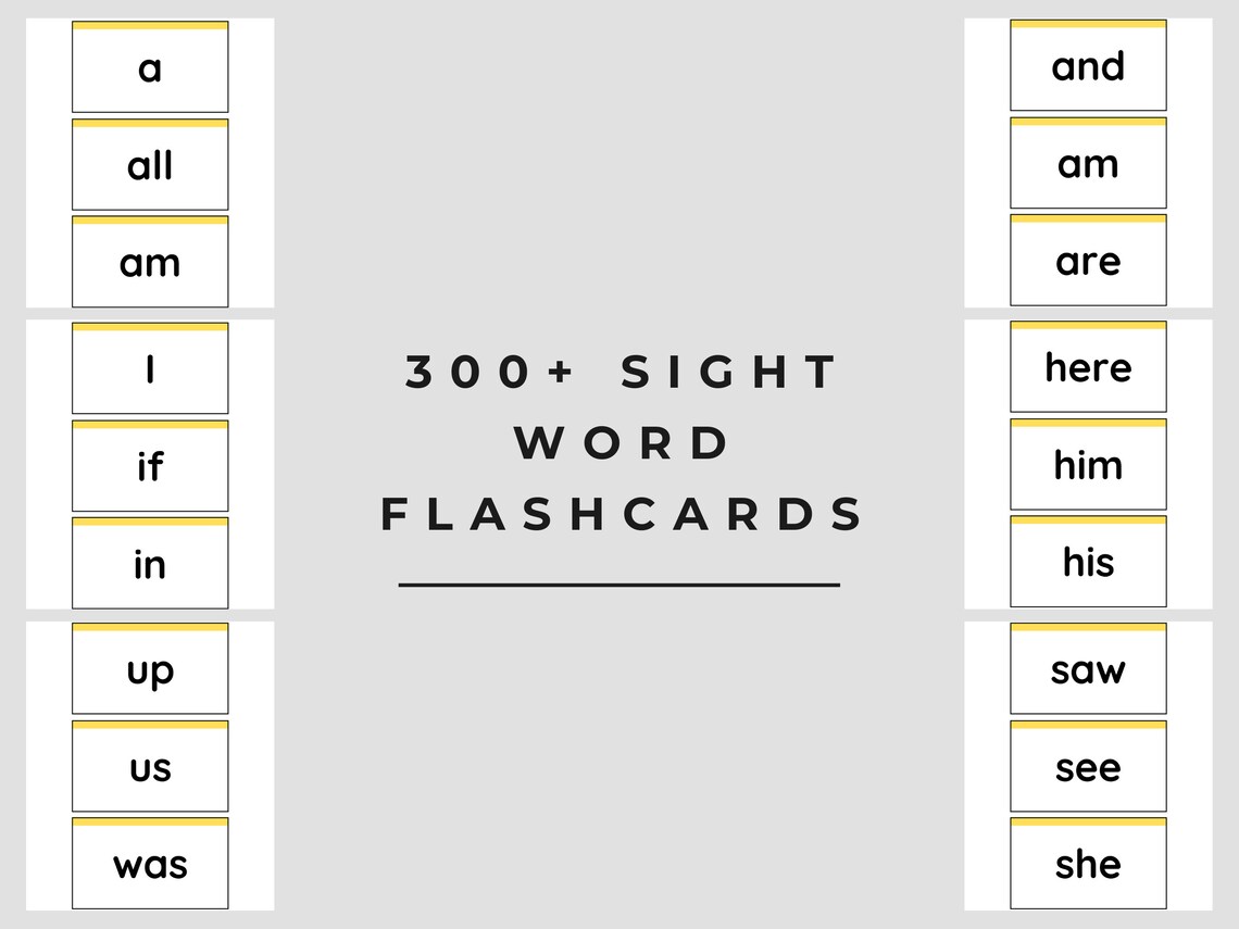 Printable Sight Words for Kids, 300 High-frequency Words, Early ...