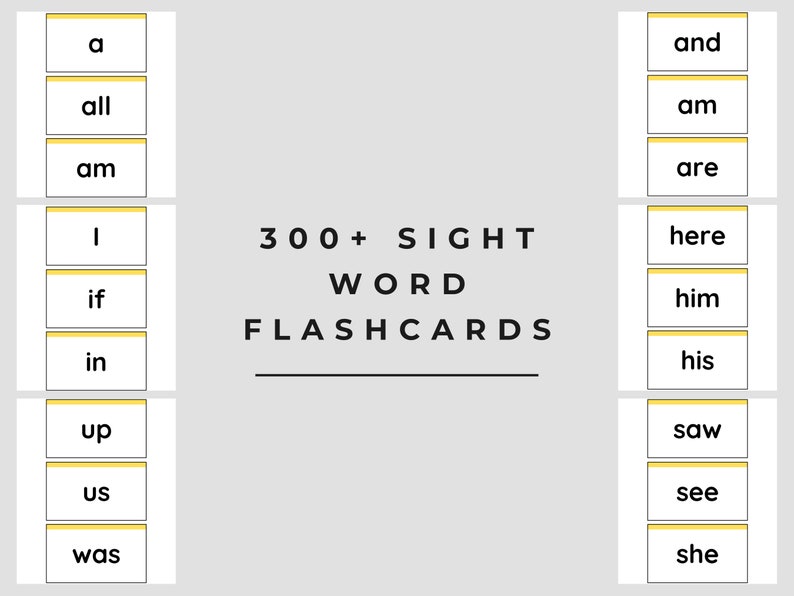Printable Sight Words for Kids, 300 High-frequency Words, Early ...