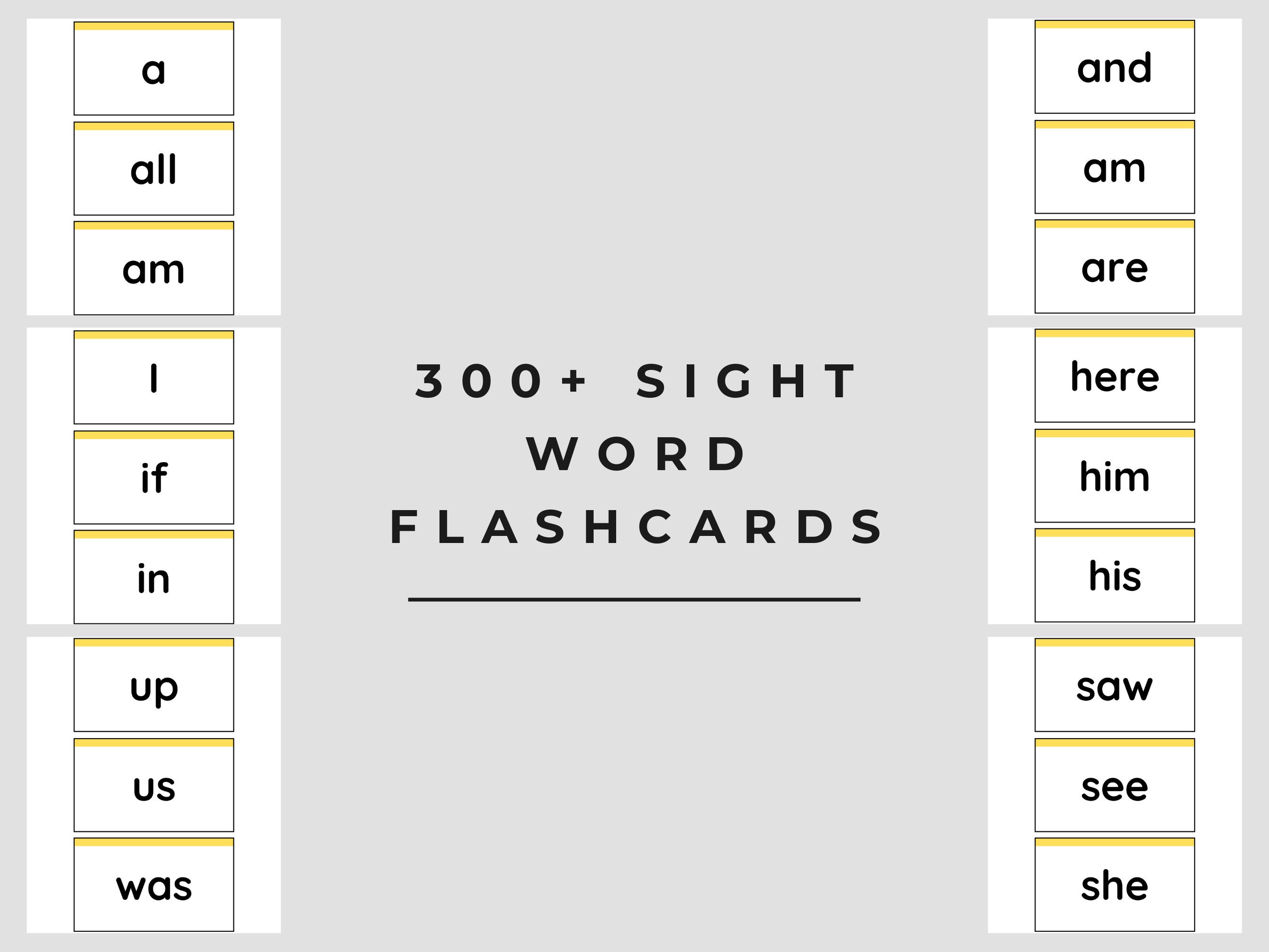 Printable Sight Words for Kids, 300 High-frequency Words, Early ...