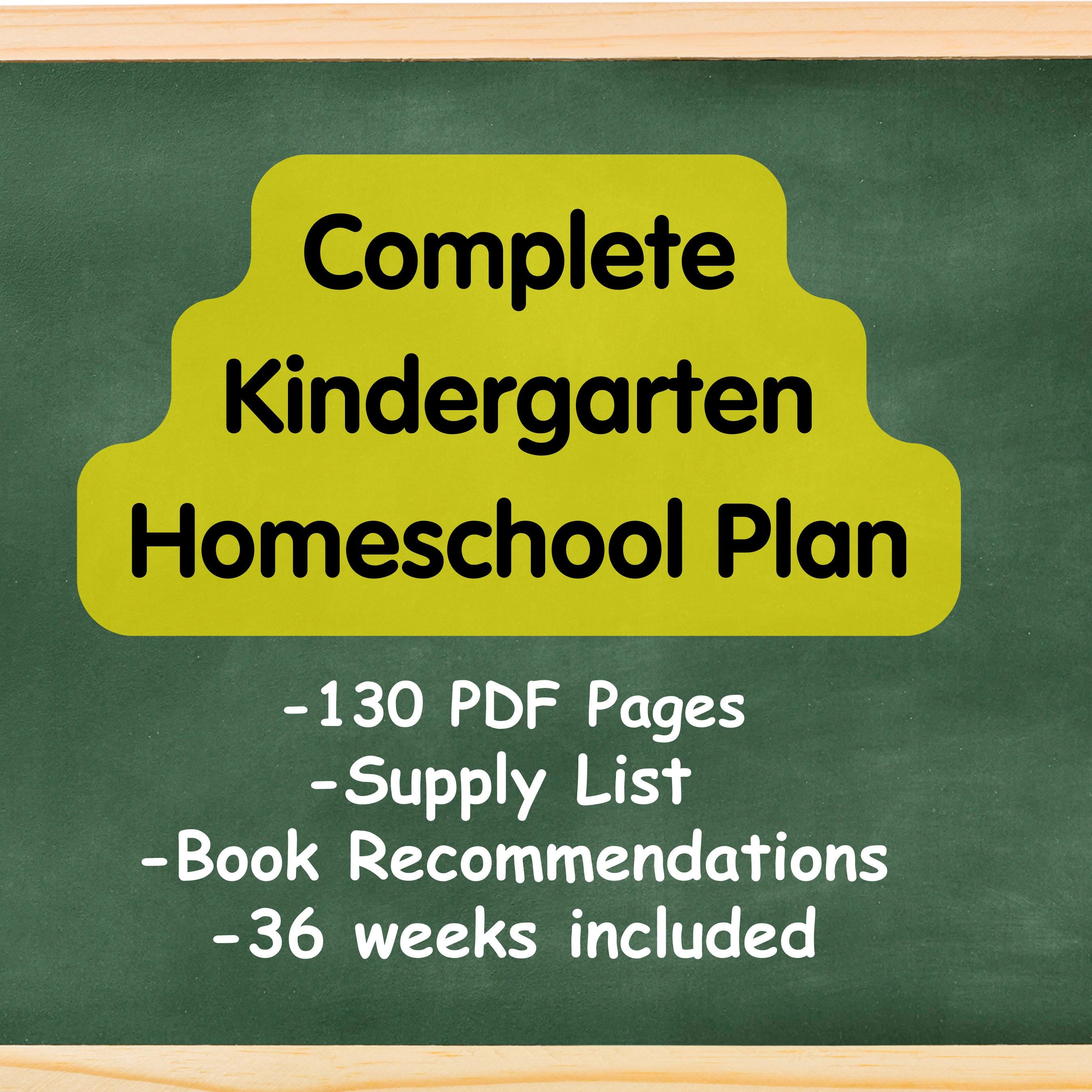 Kindergarten Homeschool Lesson Plan 130-page PDF Sept-may Supply Lists ...