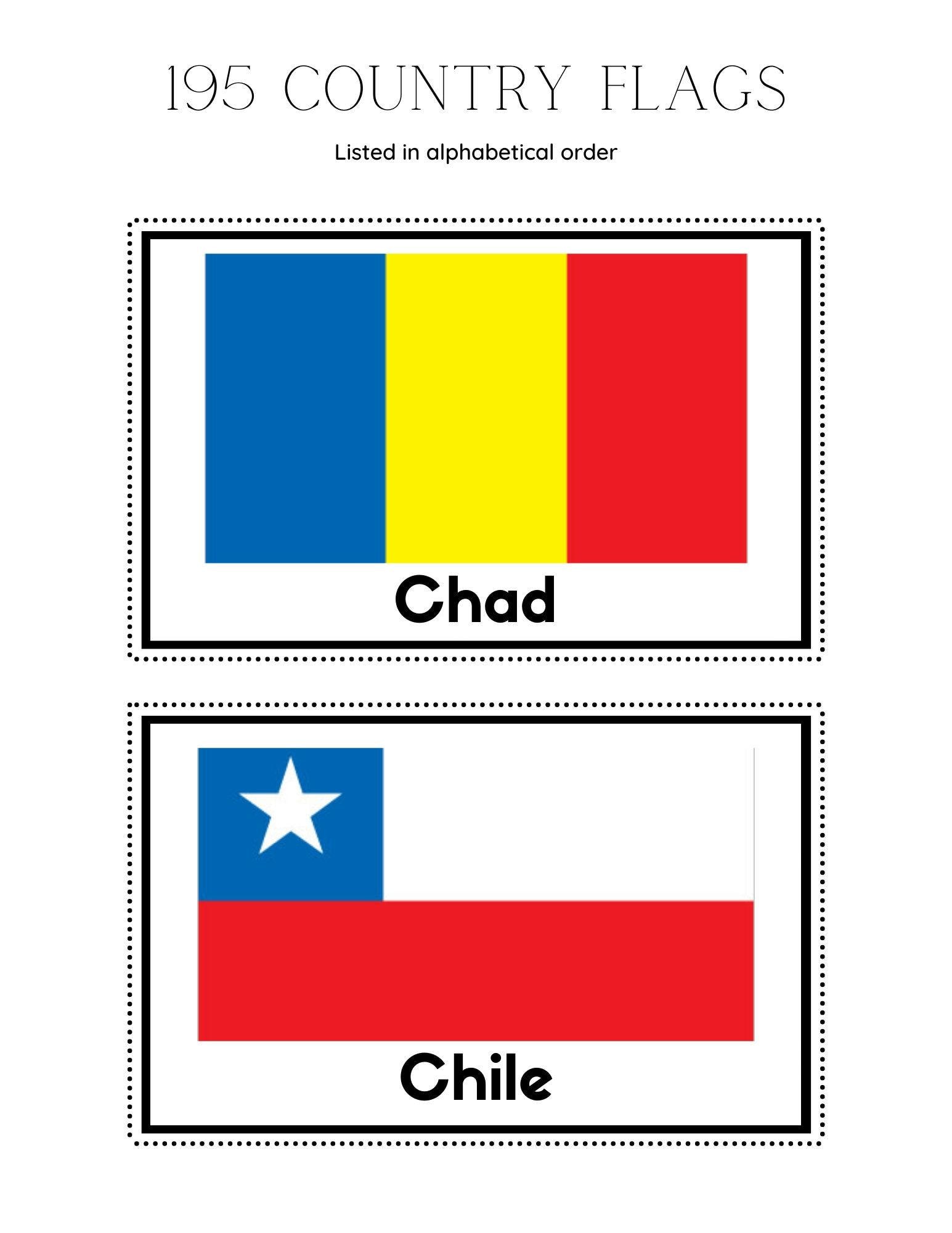 Printable World Country Flags for Kids Learning, 195 Countries ...