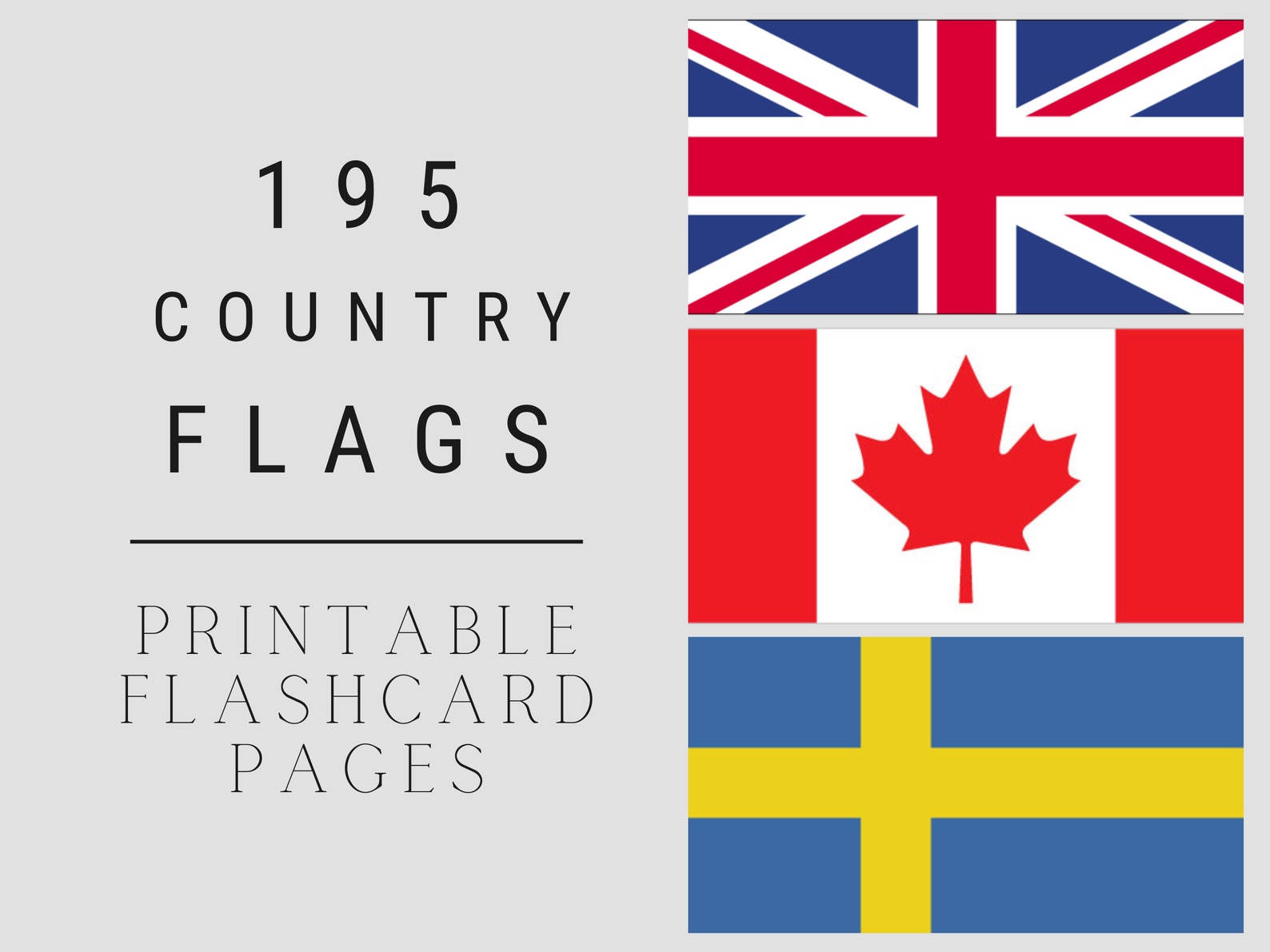 Printable World Country Flags for Kids Learning, 195 Countries ...