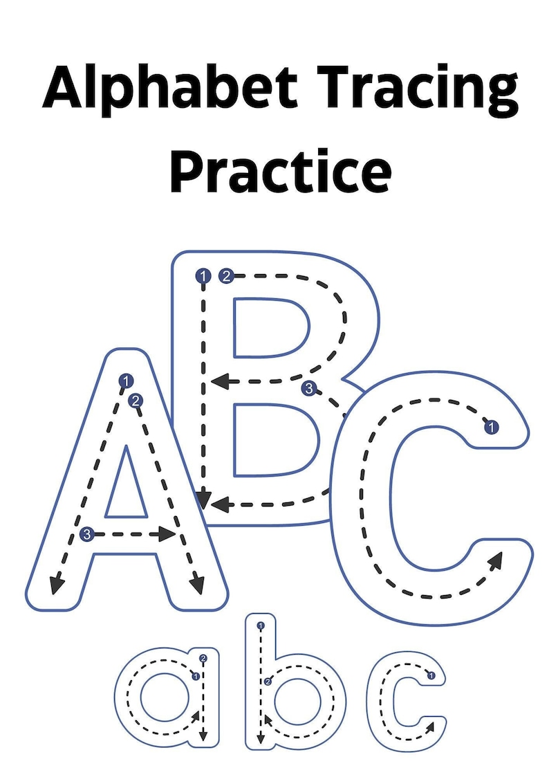 LARGE Traceable Alphabet Worksheets for Pre-k - Lowercase and Capital ...