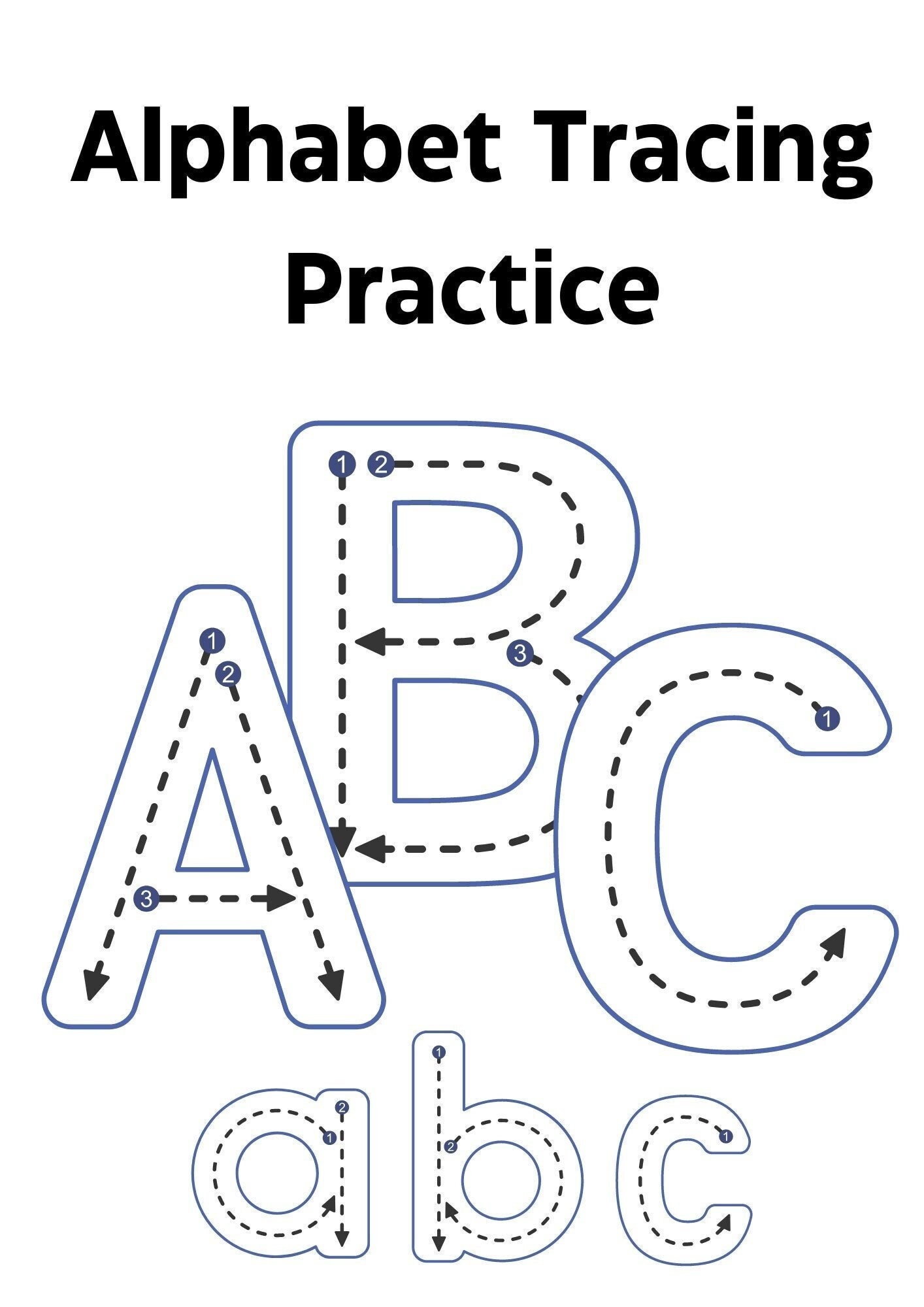 LARGE Traceable Alphabet Worksheets for Pre-k - Lowercase and Capital ...