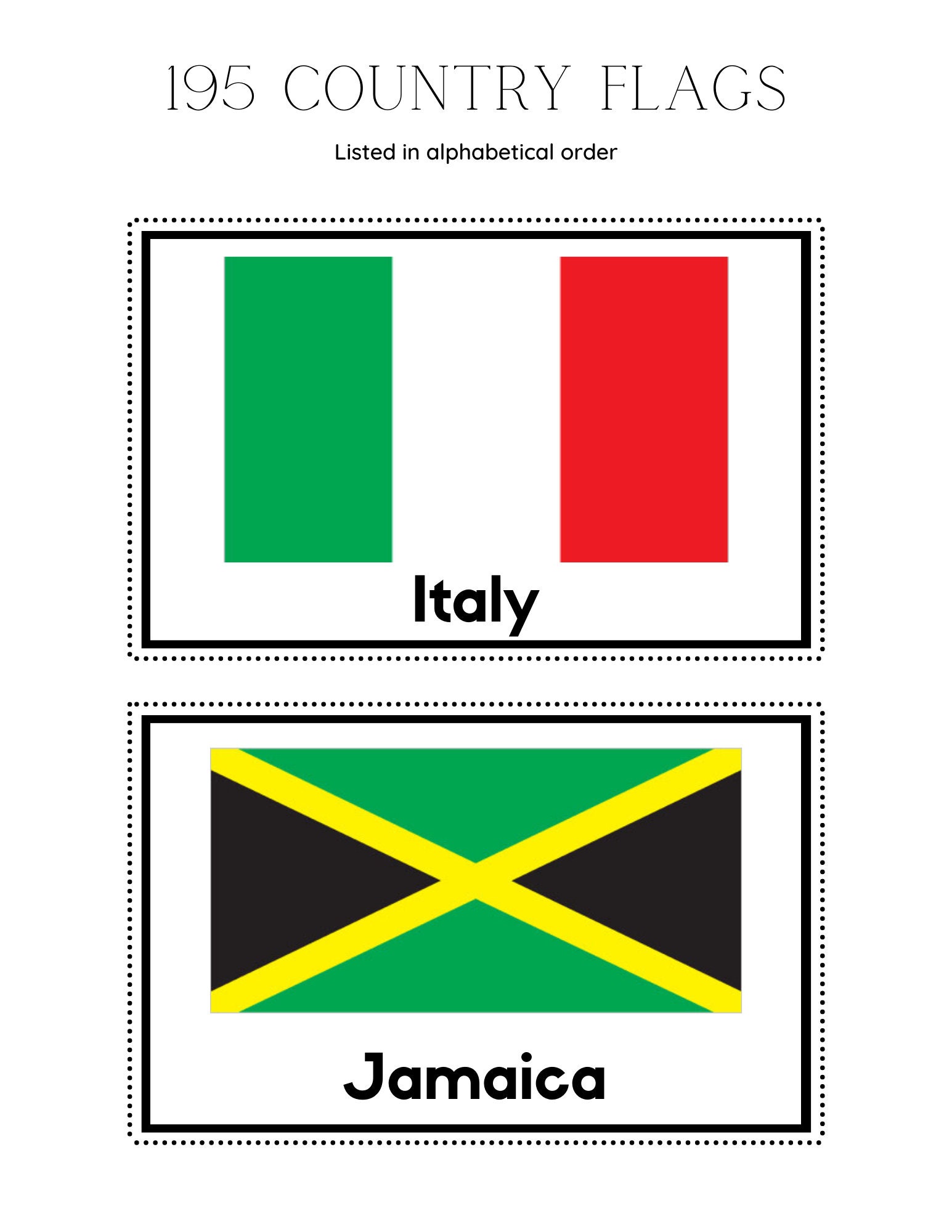 Printable World Country Flags for Kids Learning, 195 Countries ...