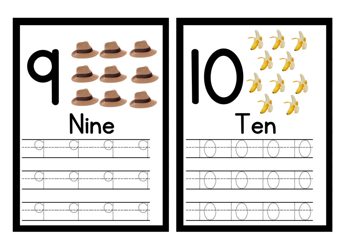 1-10 Counting and Writing Practice Work Sheets, Toddler Learning, Prek ...