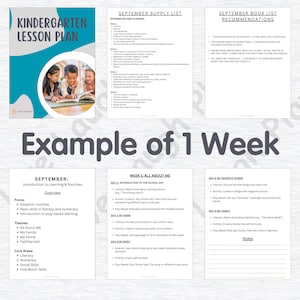 Kindergarten Homeschool Curriculum | 120-page Lesson Plan PDF | Sept ...