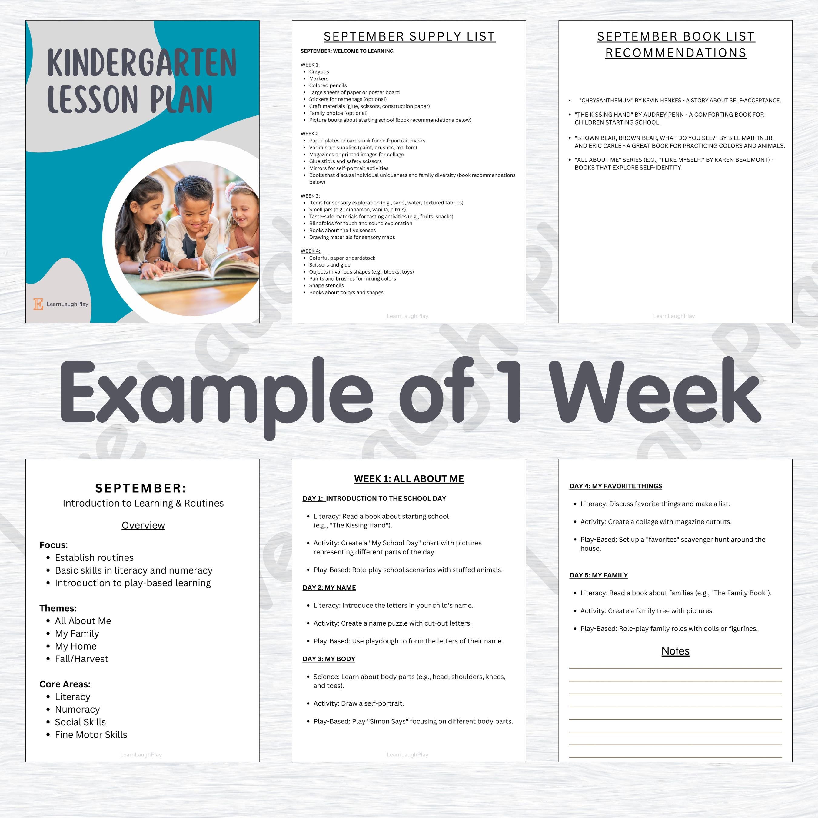 Kindergarten Homeschool Curriculum | 120-page Lesson Plan PDF | Sept ...