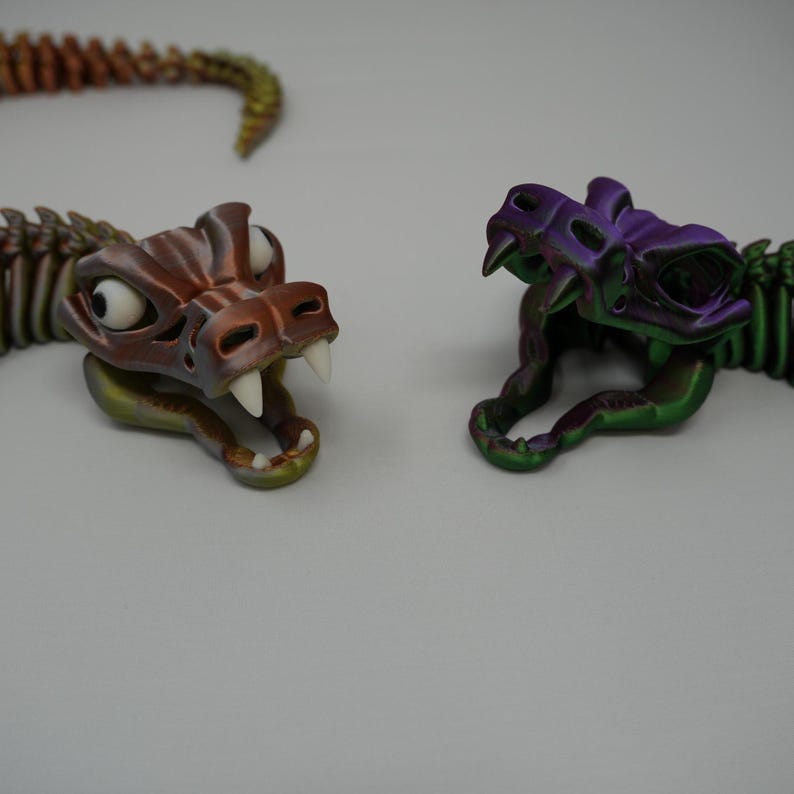 Articulated Skeleton Snake Fidget Toy, 3D Printed Slithery Stress ...