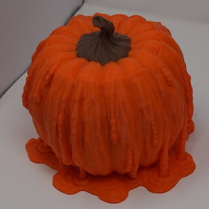 3D Printed Melting Pumpkin - Whimsical Candy Dish, Halloween Party ...