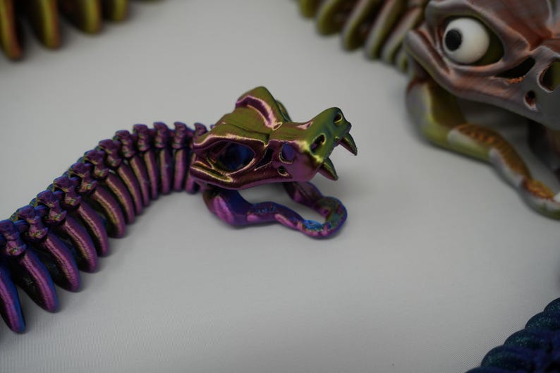 Articulated Skeleton Snake Fidget Toy, 3D Printed Slithery Stress ...